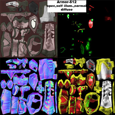 free alien normal mapped 3d model