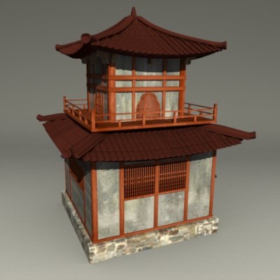 3d model traditional chinese temple