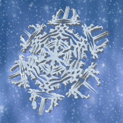 3d set snowflakes