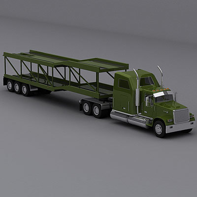 3d model semi trailer truck