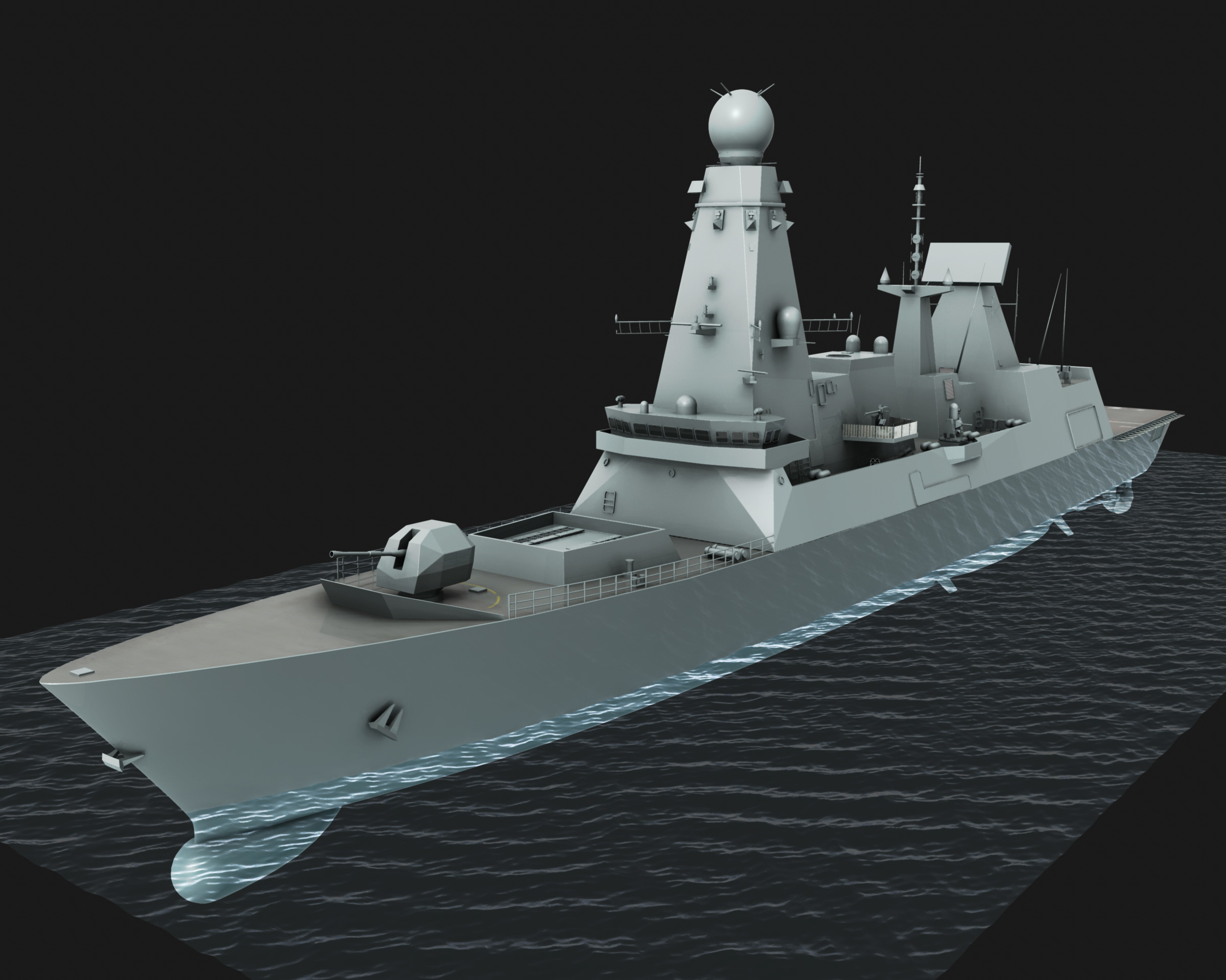 type 45 destroyer 3d model