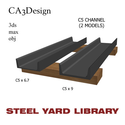 c5 channel steel 3d max