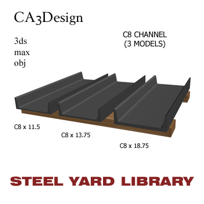 3d model c8 channel steel