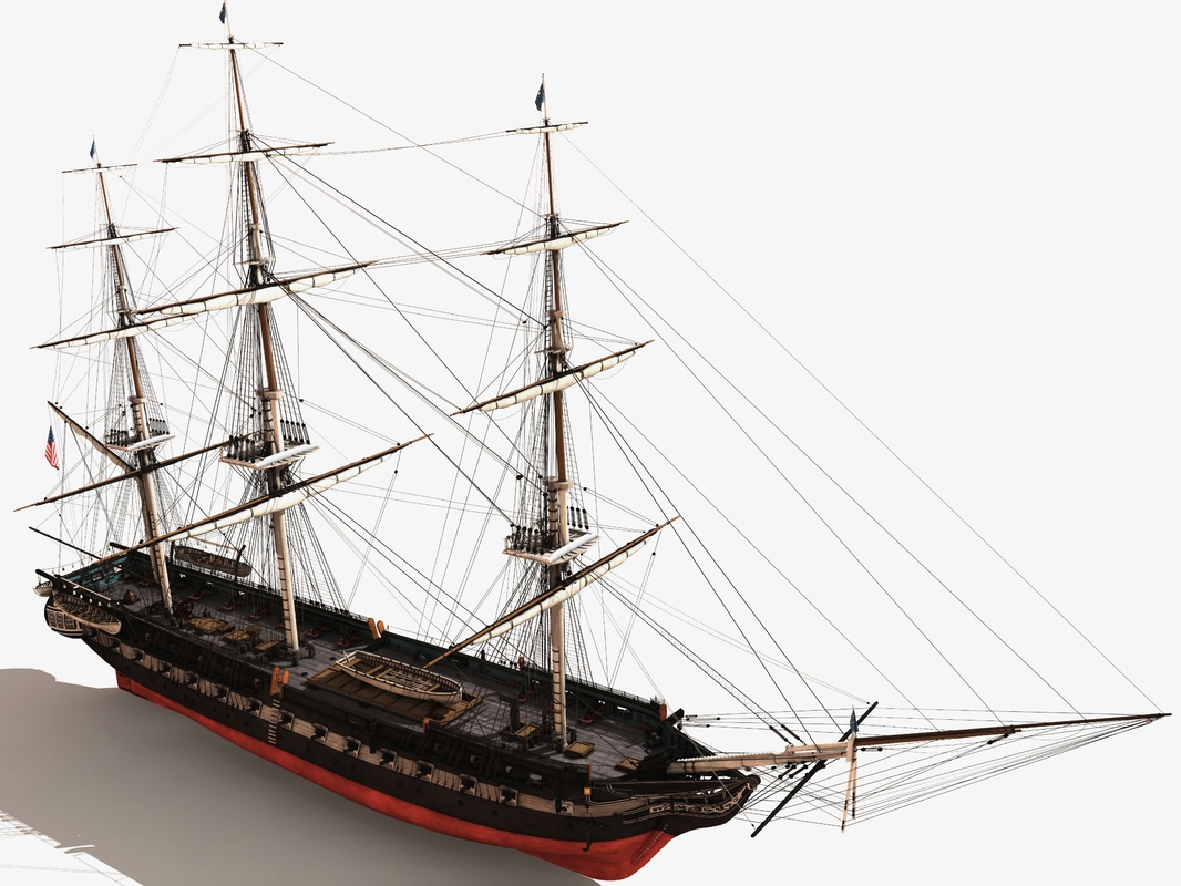 uss constitution ship 3d model