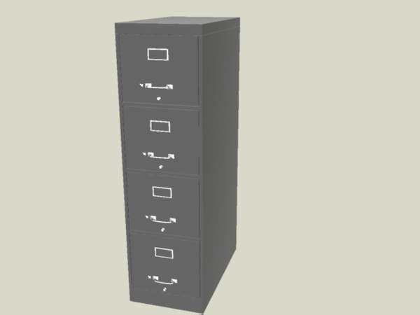 3d model tall metal file cabinet