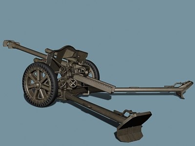 german howitzer wwii 3d model