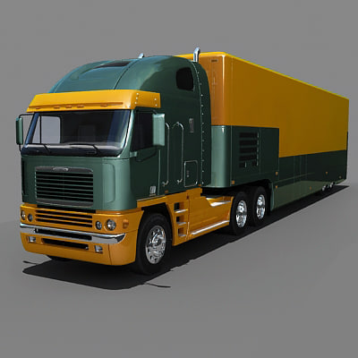 3d model truck trailer