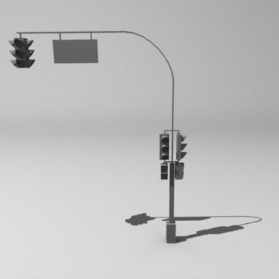 low-poly traffic light 3d 3ds