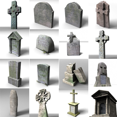 3d model of gravestone grave stone