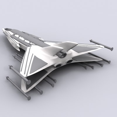 3d space craft fighter model