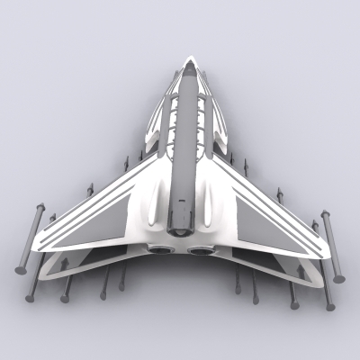 3d space craft fighter model
