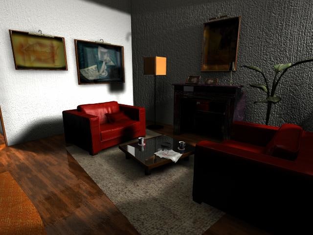 3d living room interior model