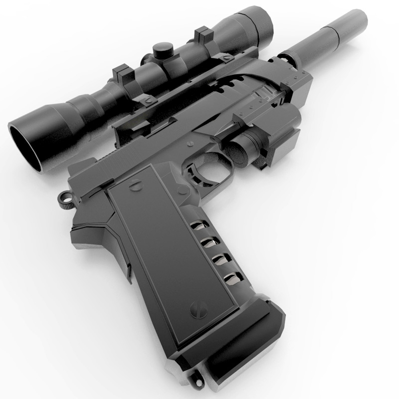 3d model para-ordnance doberman gun