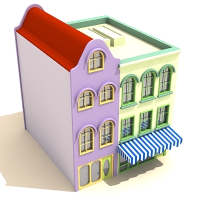 cartoon buildings 3ds