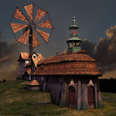 3d fantasy windmill model