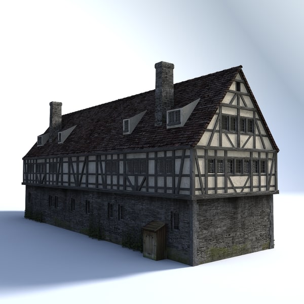 medieval townbuilding 3d model