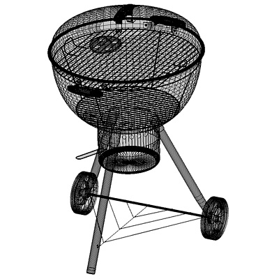 weber one-touch gold charcoal 3d model