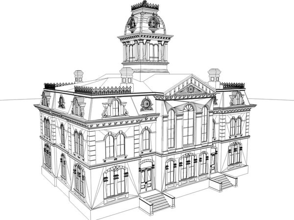 3d model victorian courthouse