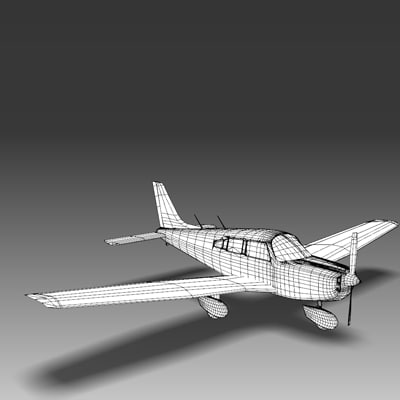 piper archer aircraft plane 3d model
