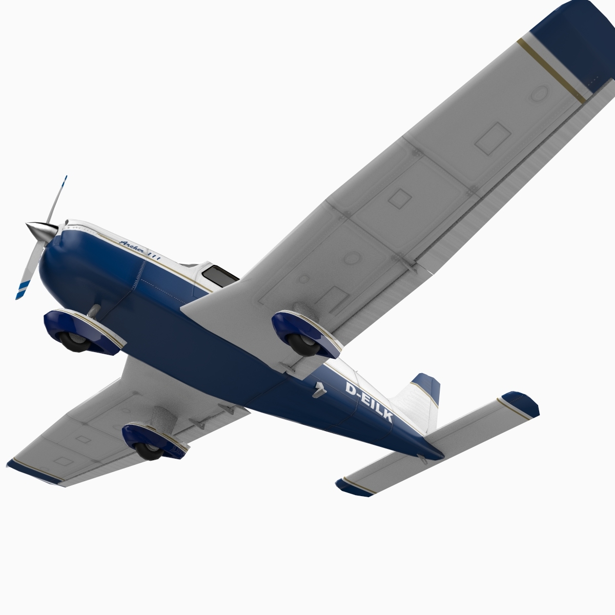 piper archer aircraft plane 3d model