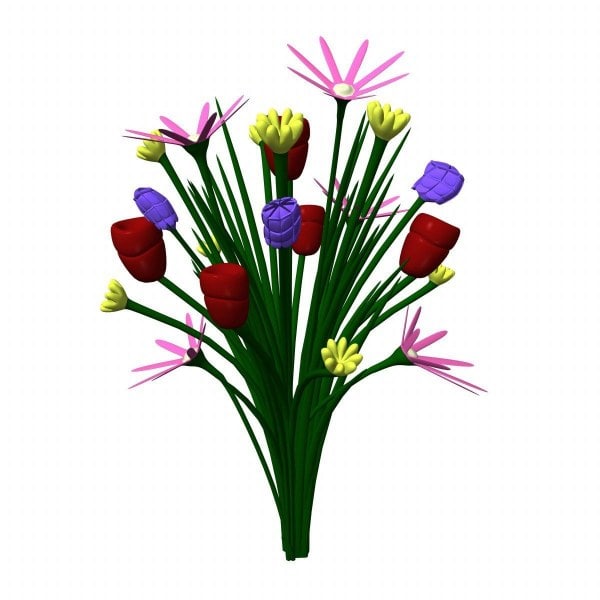 3ds max bouqet flower