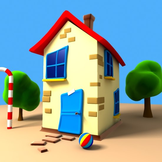 child house cartoon playground 3d model