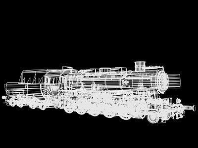 baureiche locomotive br-52 engine 3d model