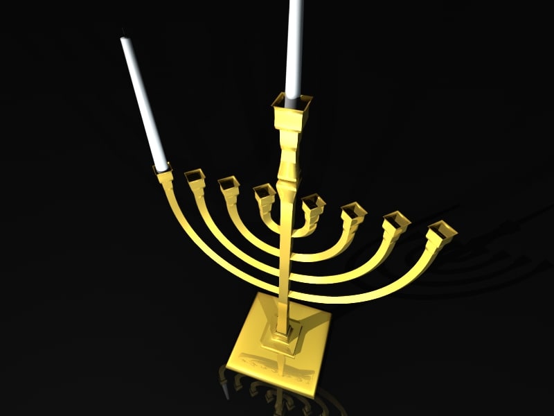 hanukah menorah 3d lwo