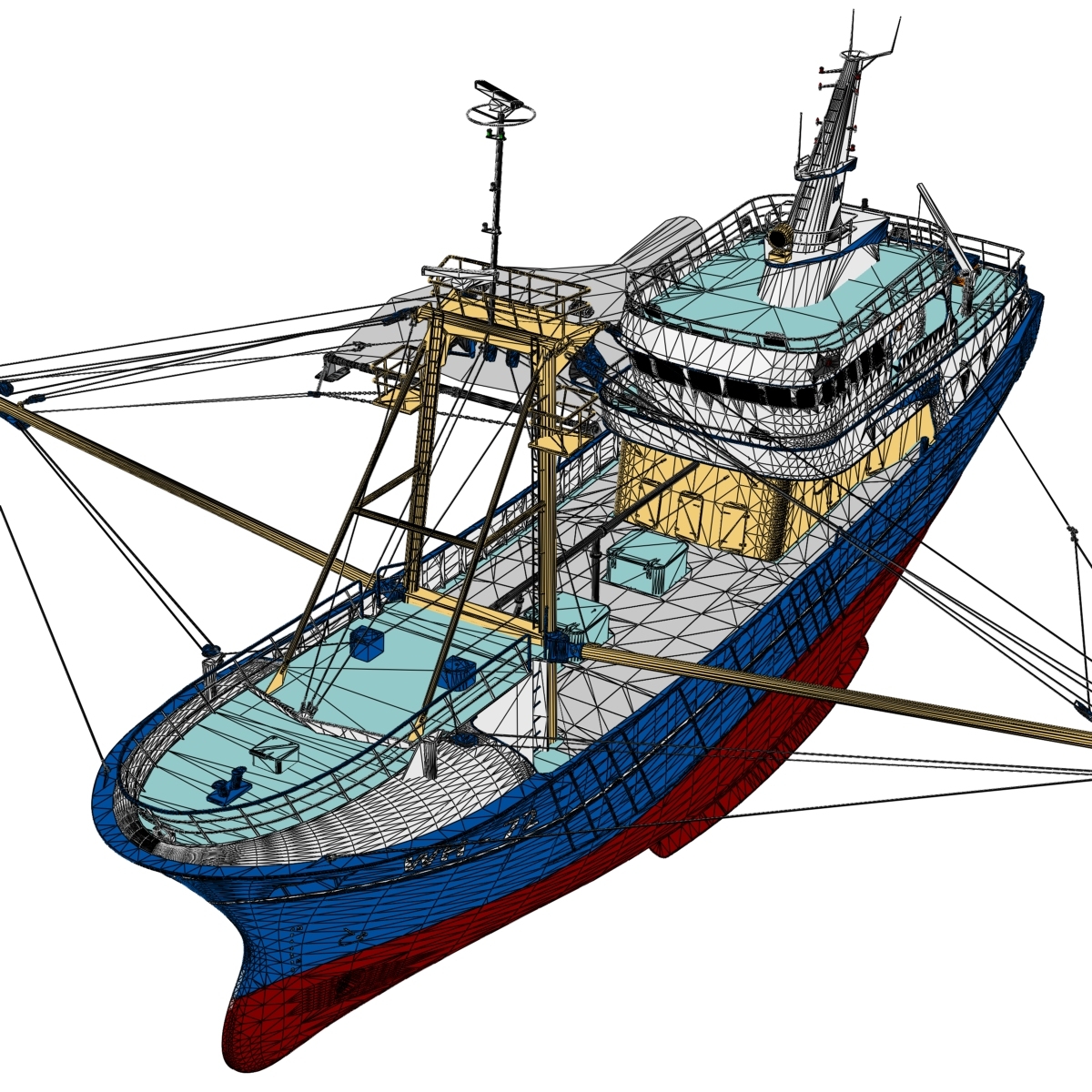 trawler trawling 3d model