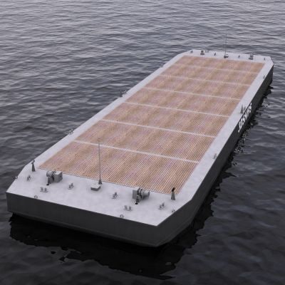 flat-top barge cargo 3d model
