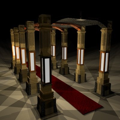 3d model hall interior
