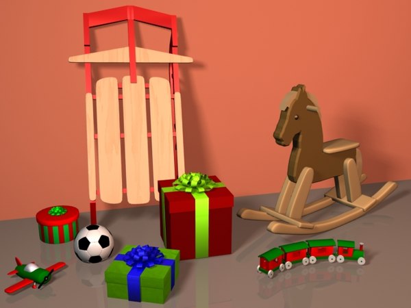 3d presents toy plane gifts