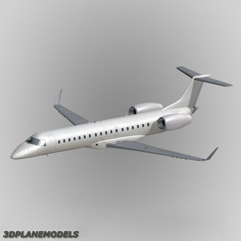 3d embraer erj-145 regional jet model