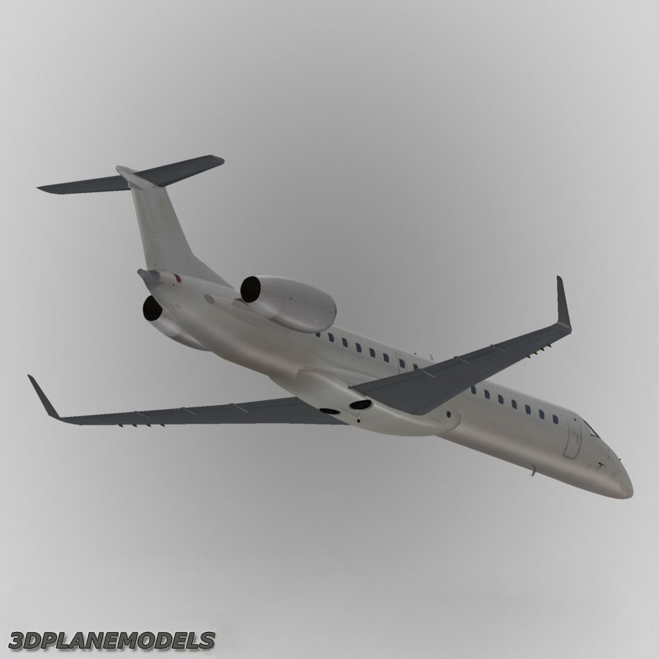 3d embraer erj-145 regional jet model