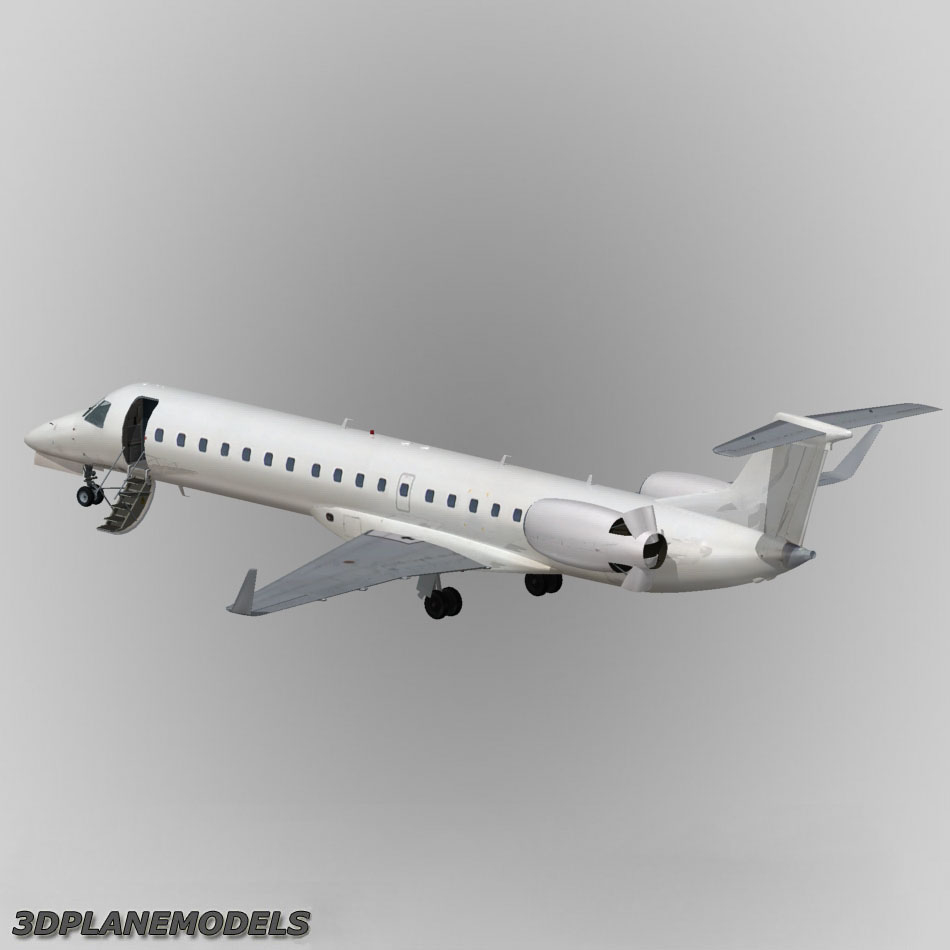 3d embraer erj-145 regional jet model