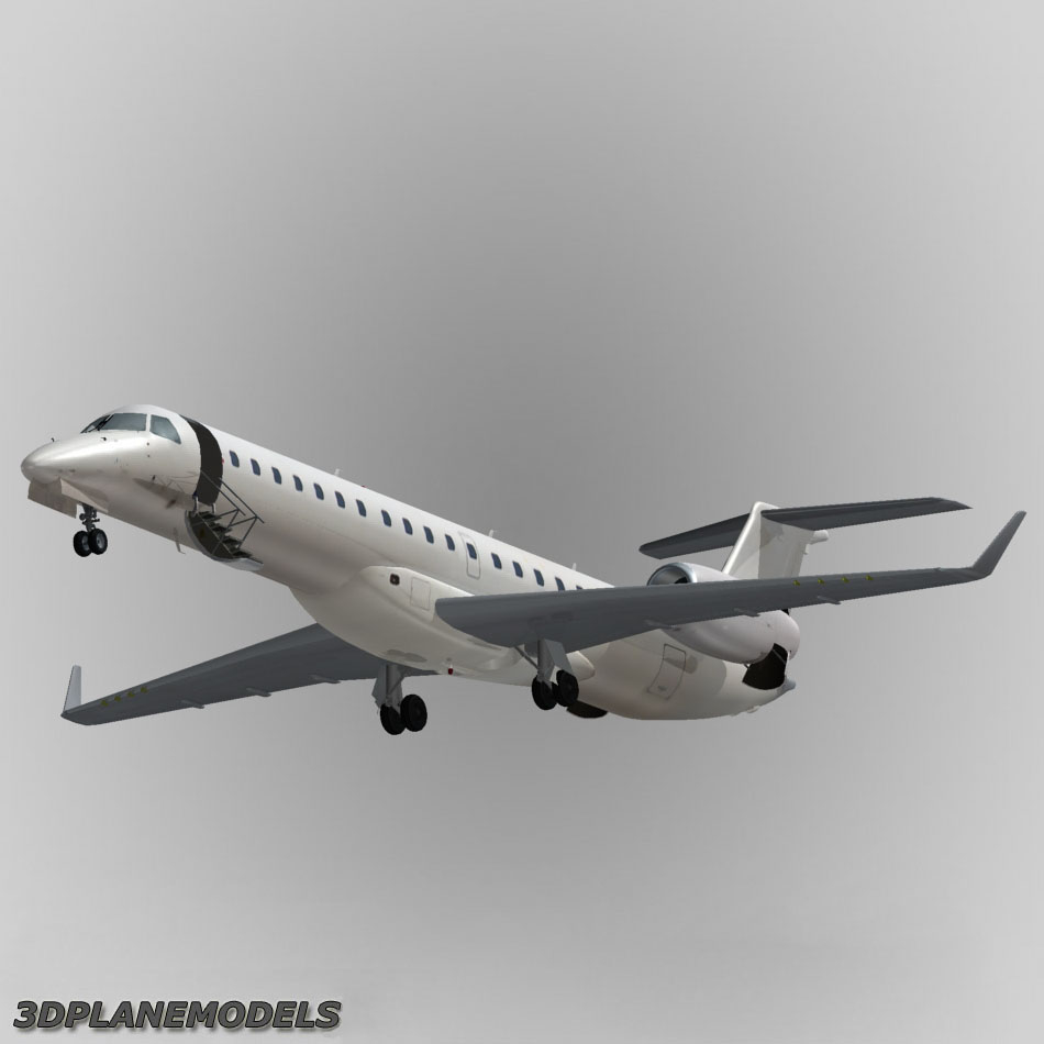 3d embraer erj-145 regional jet model