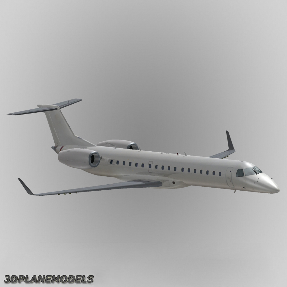 3d embraer erj-145 regional jet model