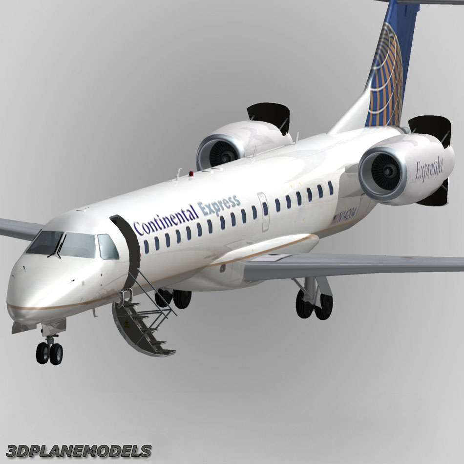 3d model embraer erj-145 regional jet