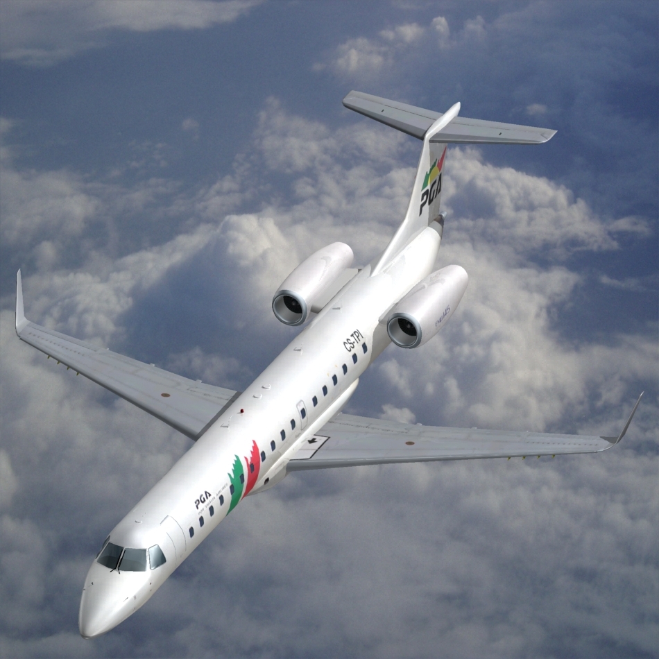 embraer erj-145 regional jet 3d model