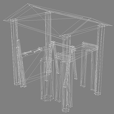 3d historical small construction wall model