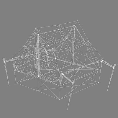 3d historical small construction wall model