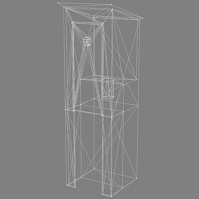 3d historical small construction wall model