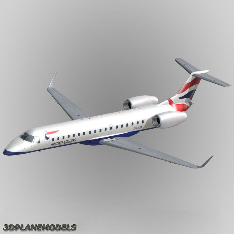 embraer erj-145 3d model