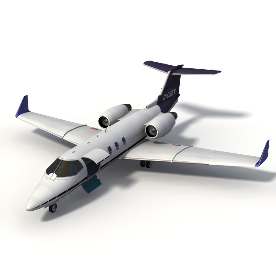 3d learjet 60 business jet