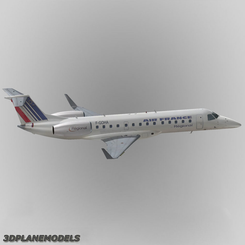 embraer erj-135 regional jet 3d 3ds