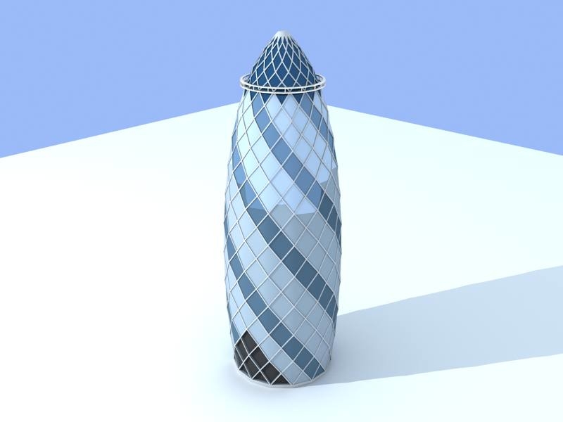 gherkin buildings 3d model