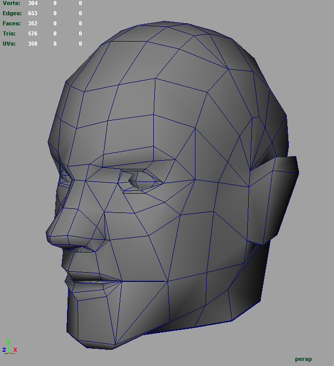 basic male character head 3d model