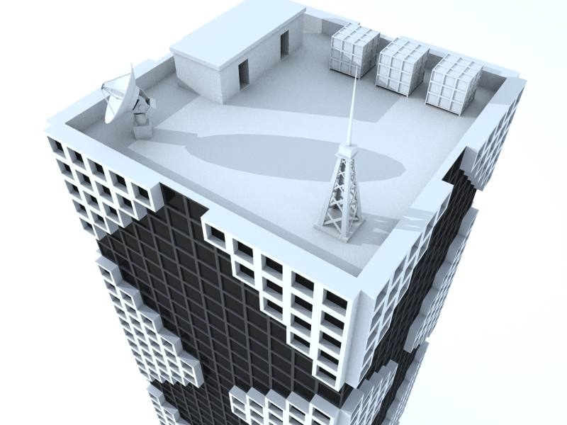 3d unique building 8 skyscrapers model