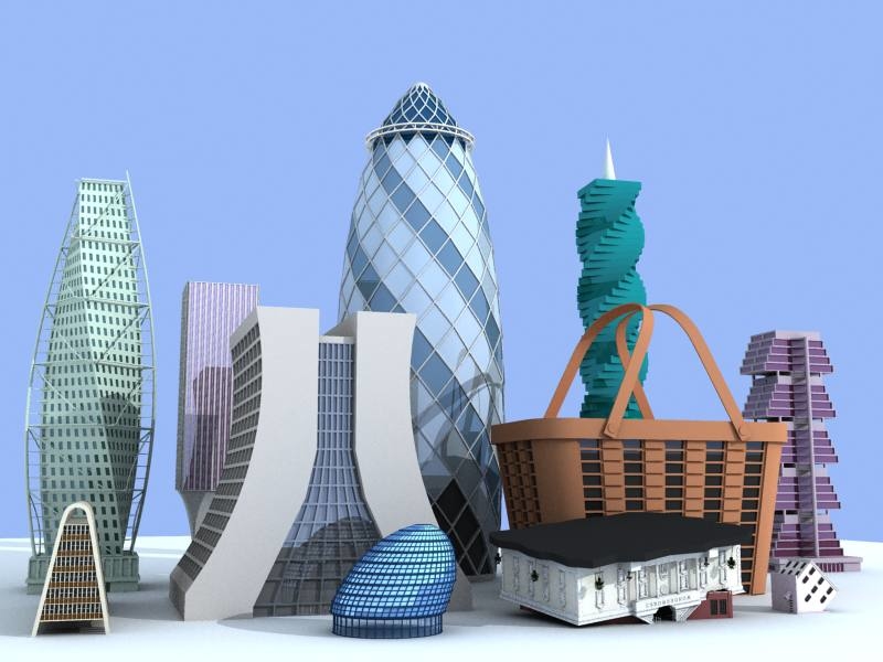 3d model unique buildings vol 2