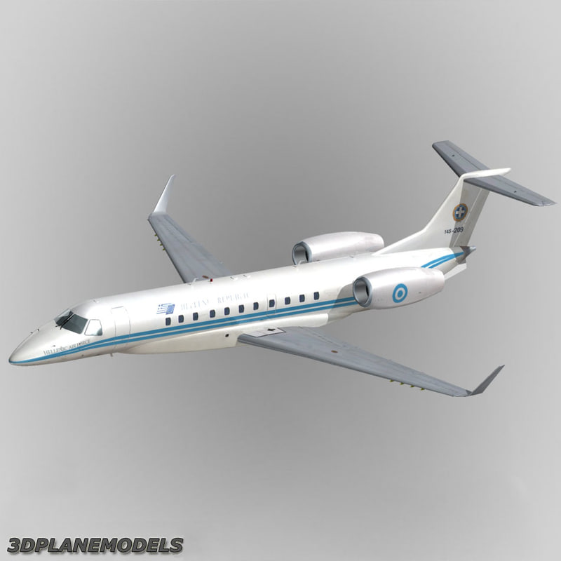 3d embraer erj-135bj business jet model